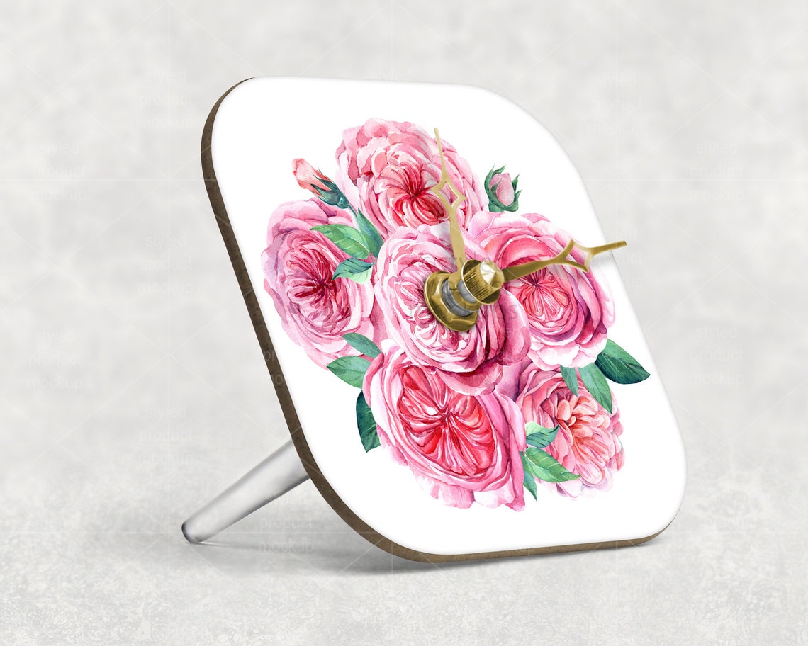 Dye Sublimation Square Desk Clock Mockup Add Your Own Image - Etsy