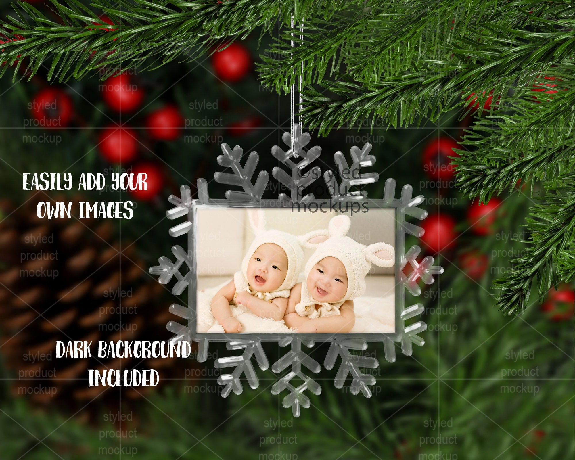 Double Sided Small Rectangle Snow Flake Shaped Floating | Etsy