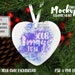 Dye Sublimation Heart Shaped Ceramic Christmas Ornament Mockup | Add ...