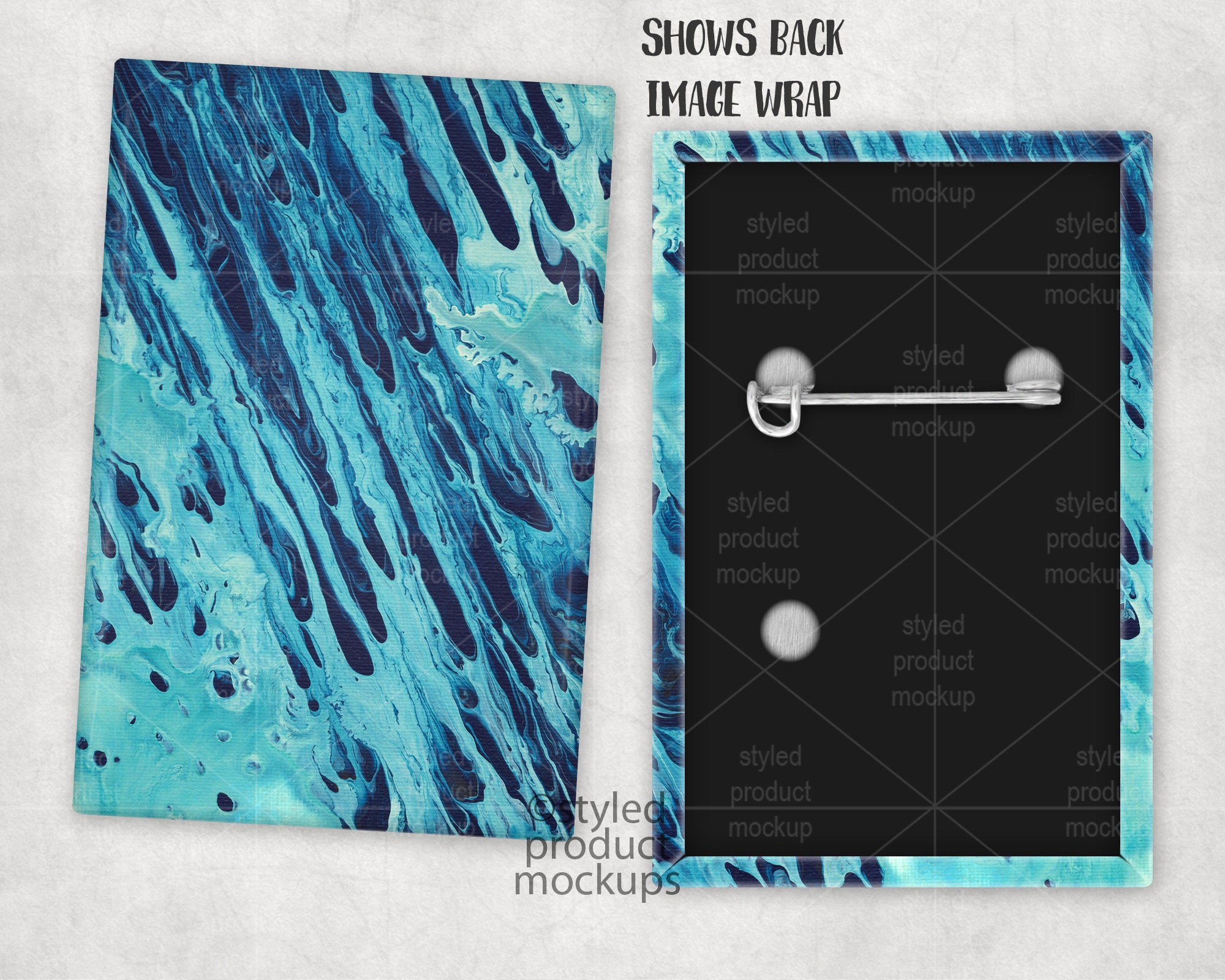 Rectangle Shaped 2X3 Inch Vertical Pinback Button Mockup Add - Etsy