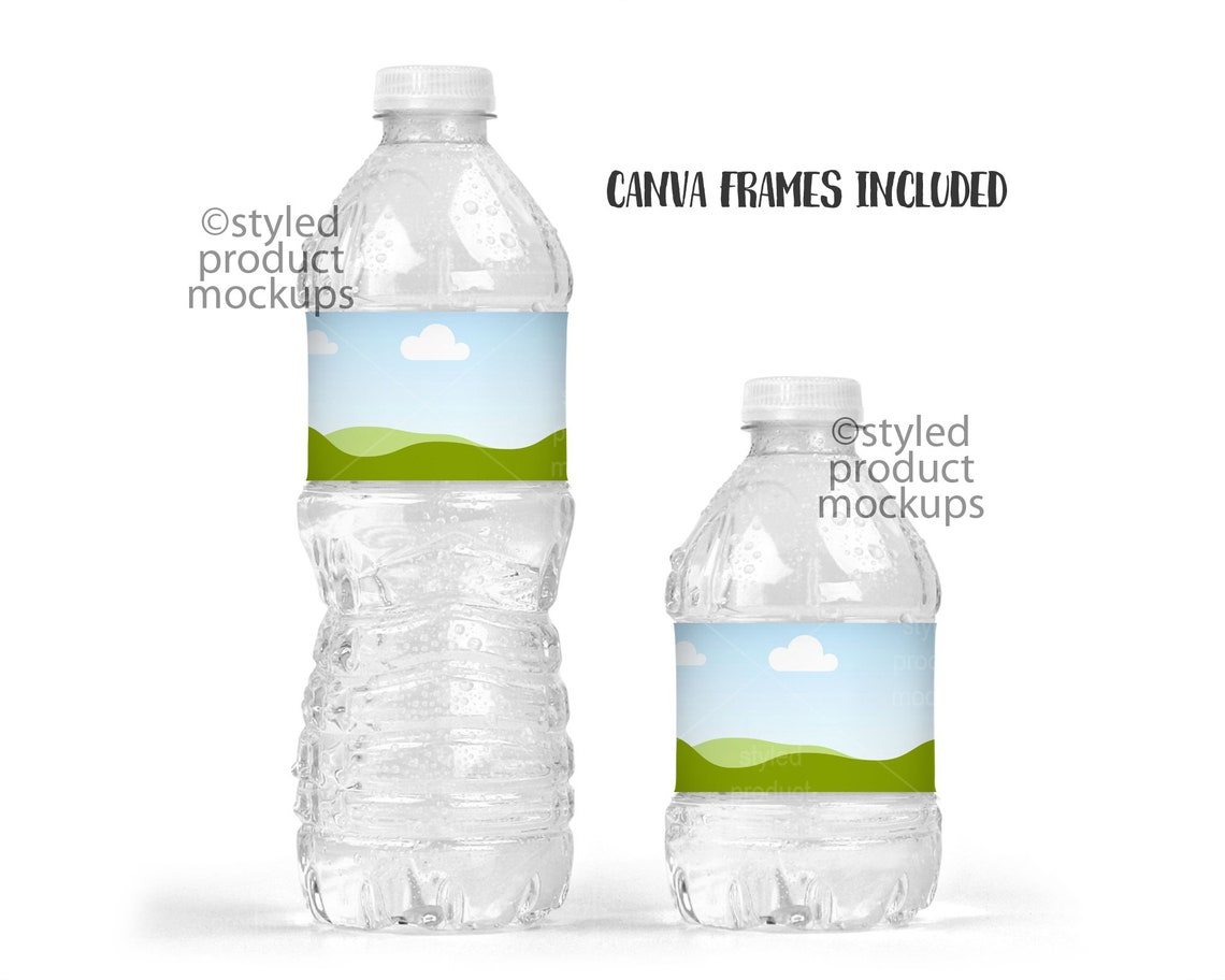 Party Favor Water Bottle Labels Large and Small Mockup Add - Etsy