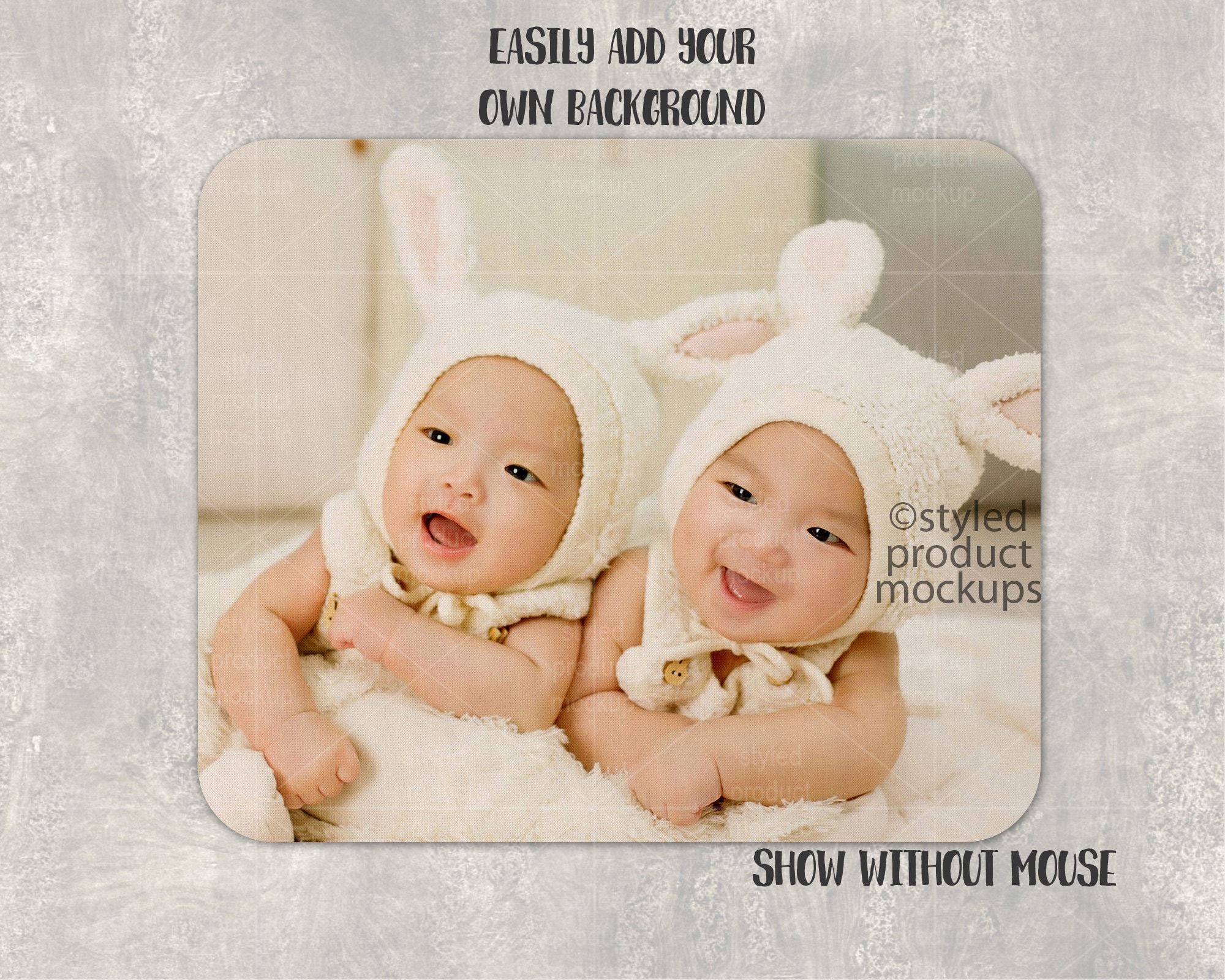 Rectangle 5x6 Mousepad Mockup Template | Add Your Own Image and ...