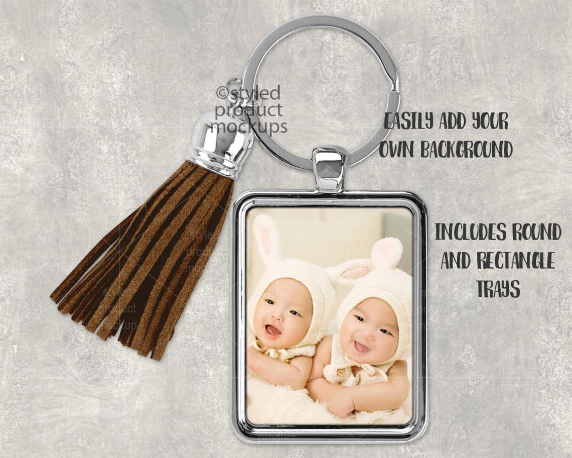 Sublimation Keychain With Short Tassel Mockup Template | Add Your Own ...