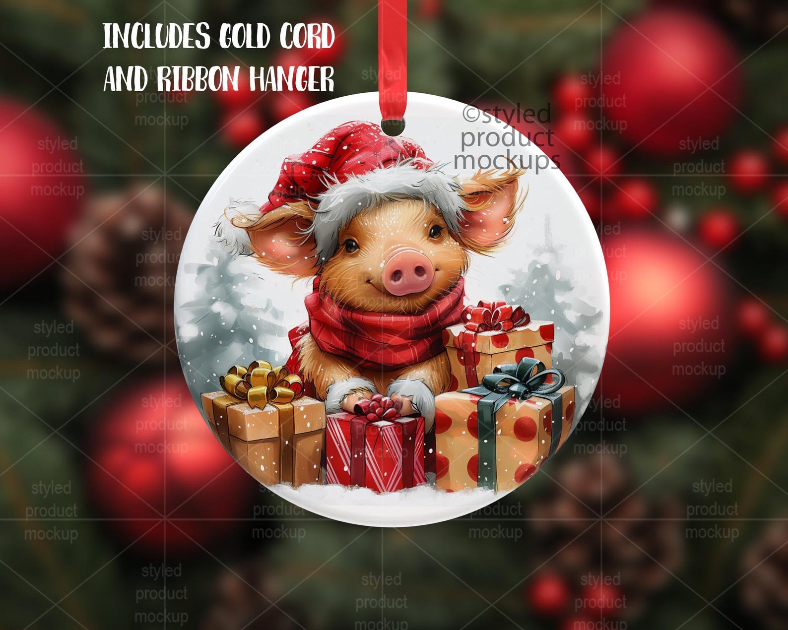 Round Ceramic Ornament Video Mockup: Animated Rotating Spinner (digital ...