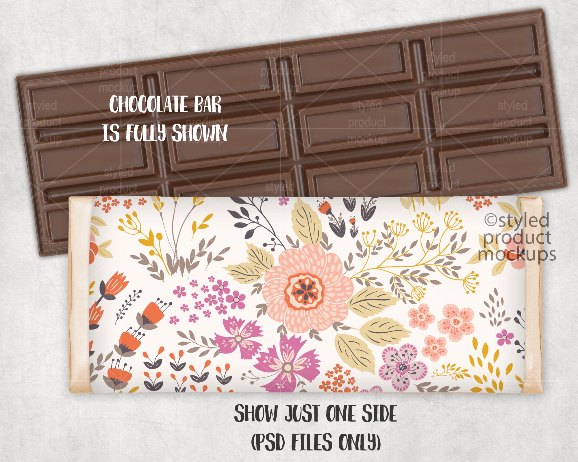 Chocolate Bar Wrapper Party Favor Mockup Add Your Own Image - Etsy