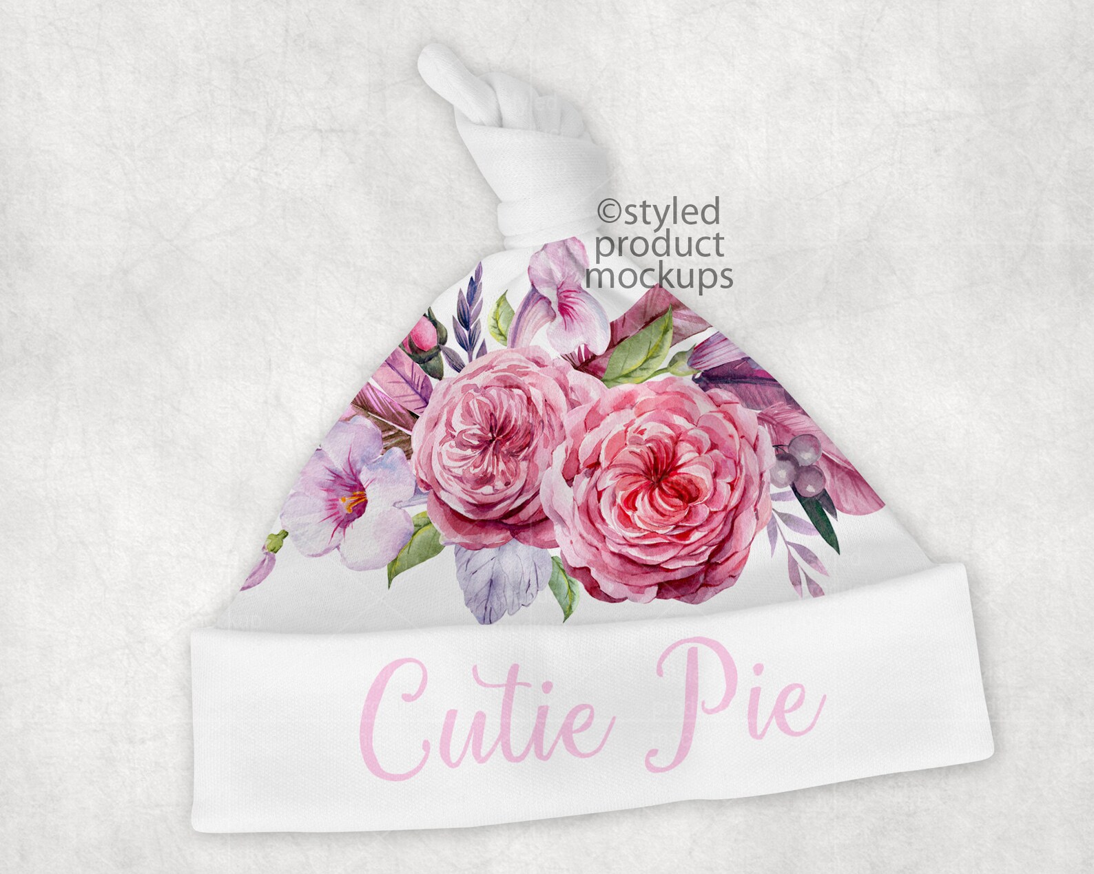 Dye Sublimation Baby Knotted Hat Mockup | Add Your Own Image and ...