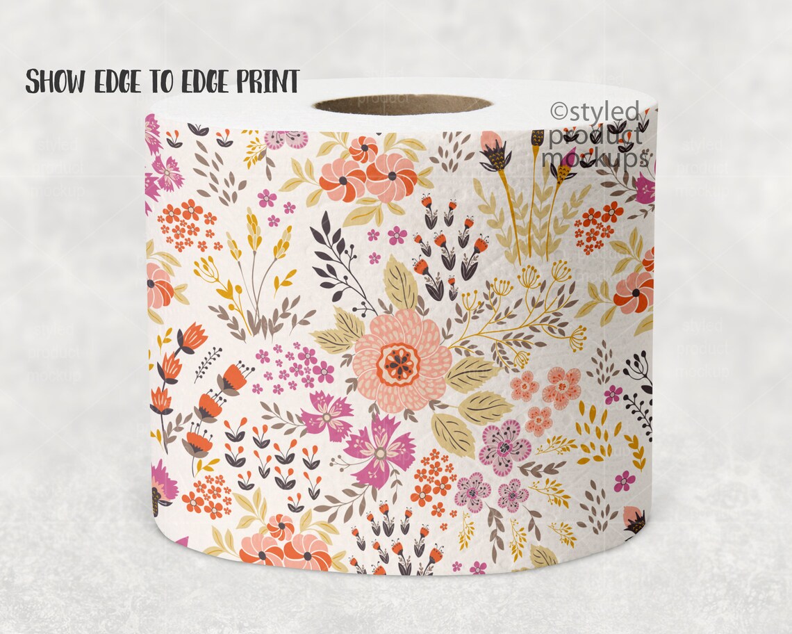 Toilet Paper Roll Decoration Decal Mockup | Add Your Own Image and ...