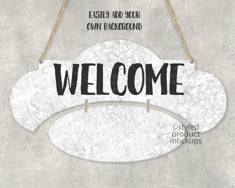 Dye Sublimation Two Piece Welcome Door Hanger Sign | Add Your Own Image ...
