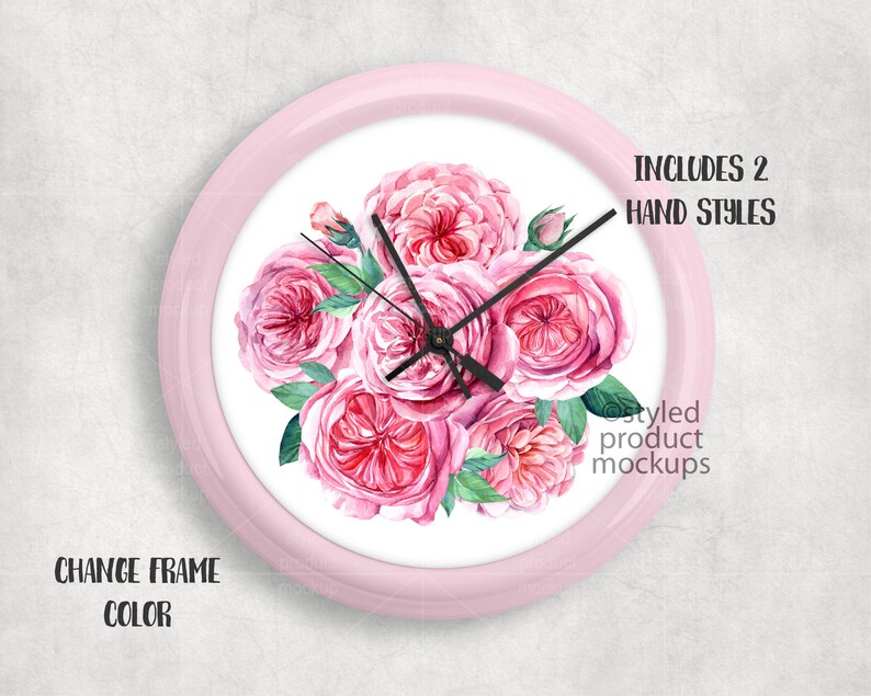 Dye Sublimation Round Wall Clock With Frame Mockup Add Your - Etsy