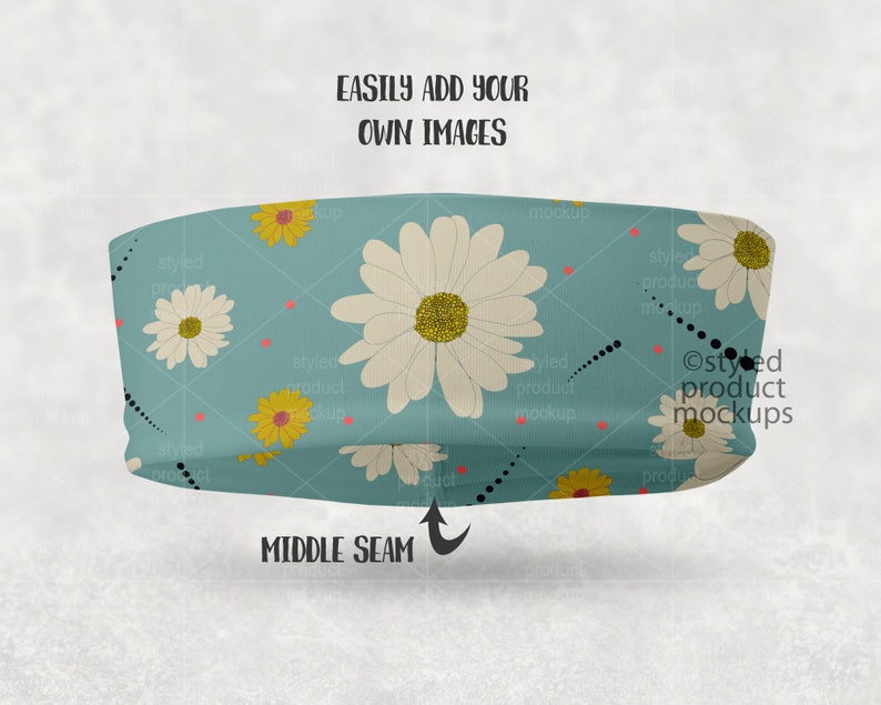 Dye Sublimation Basic Headband Mockup Add Your Own Image and | Etsy