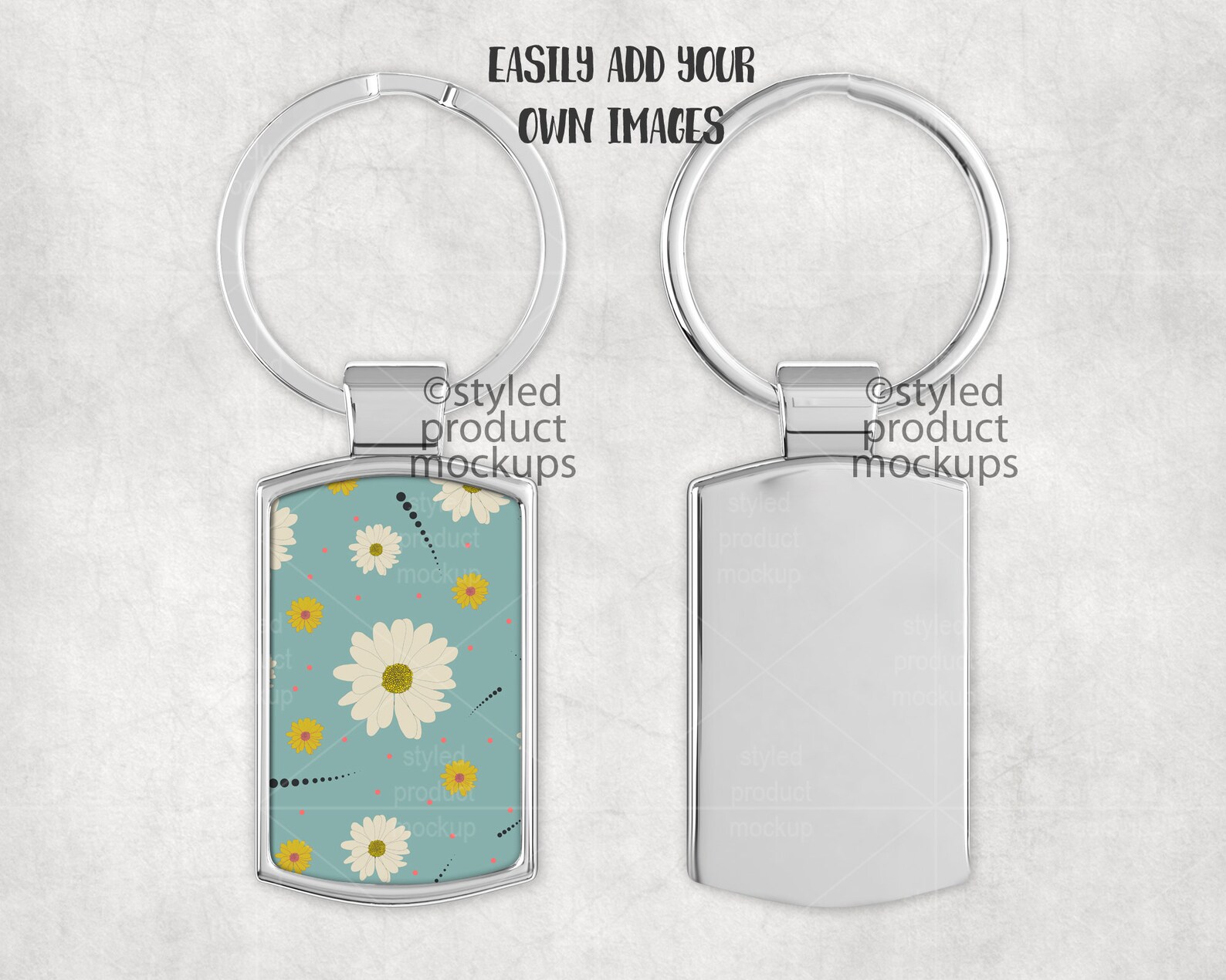 Dye Sublimation Metal Rectangle Keychain Mockup Add Your Own - Etsy