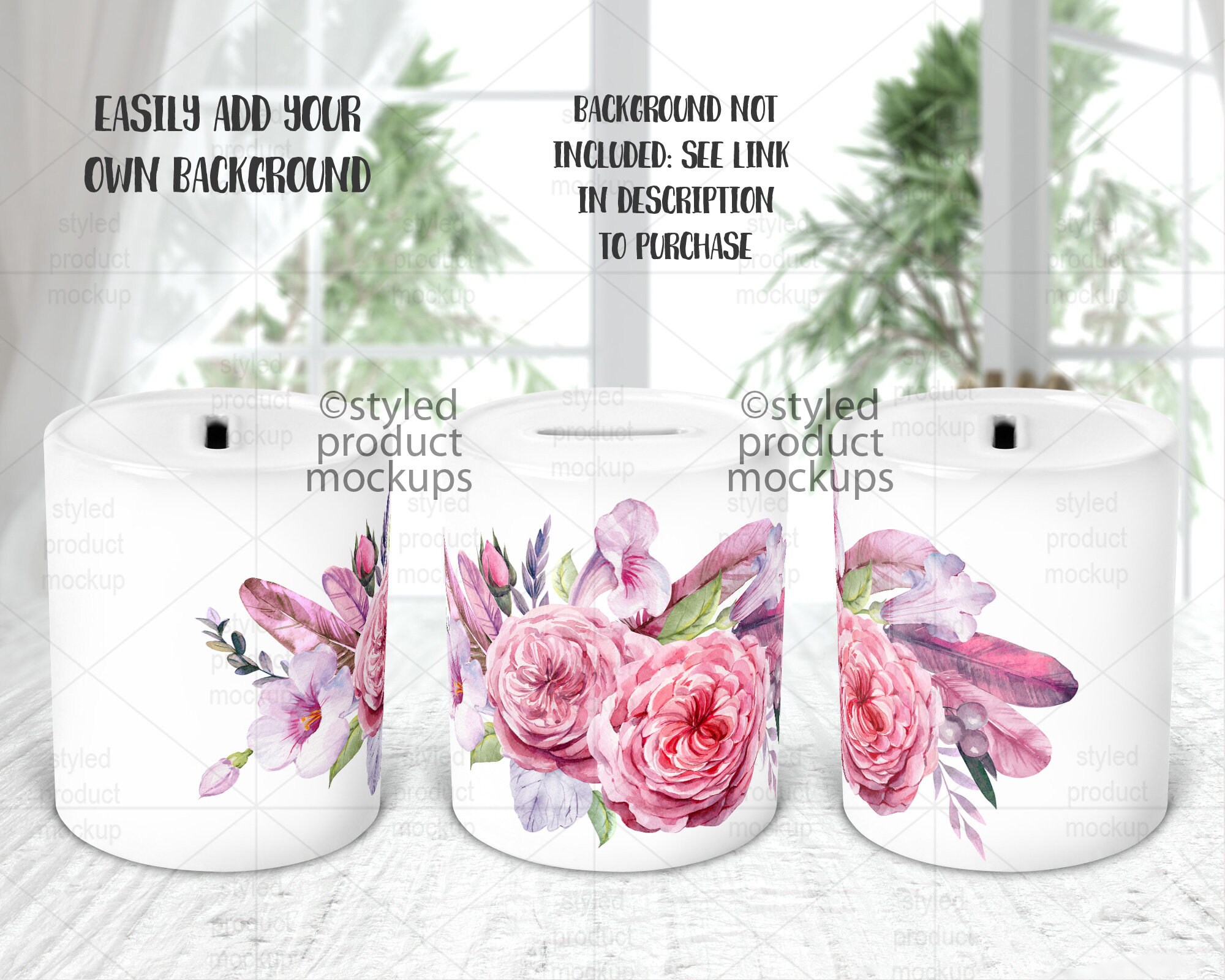 Dye Sublimation Ceramic Coin Bank Mockup | Add Your Own Image and ...