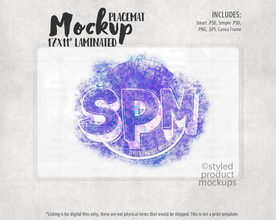 Laminated Placemat Mockup | Add Your Own Image and Background - Etsy