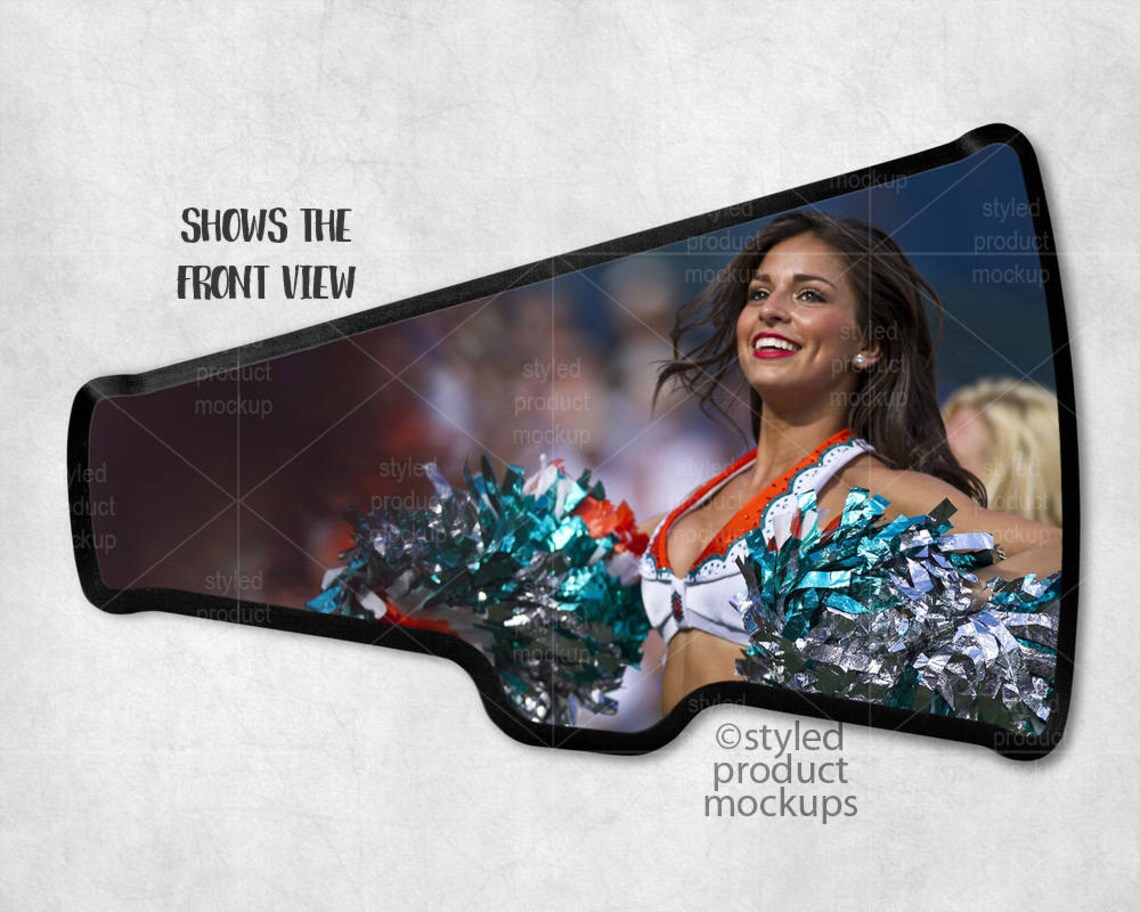 Horizontal Megaphone Shaped Plaque Mockup With Front and Side - Etsy