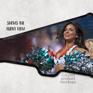 Horizontal Megaphone Shaped Plaque Mockup With Front and Side View ...