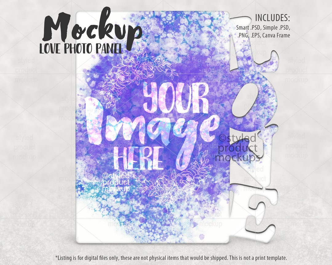 Dye Sublimation Vertical Love Message Photo Panel Mockup | Add Your Own ...