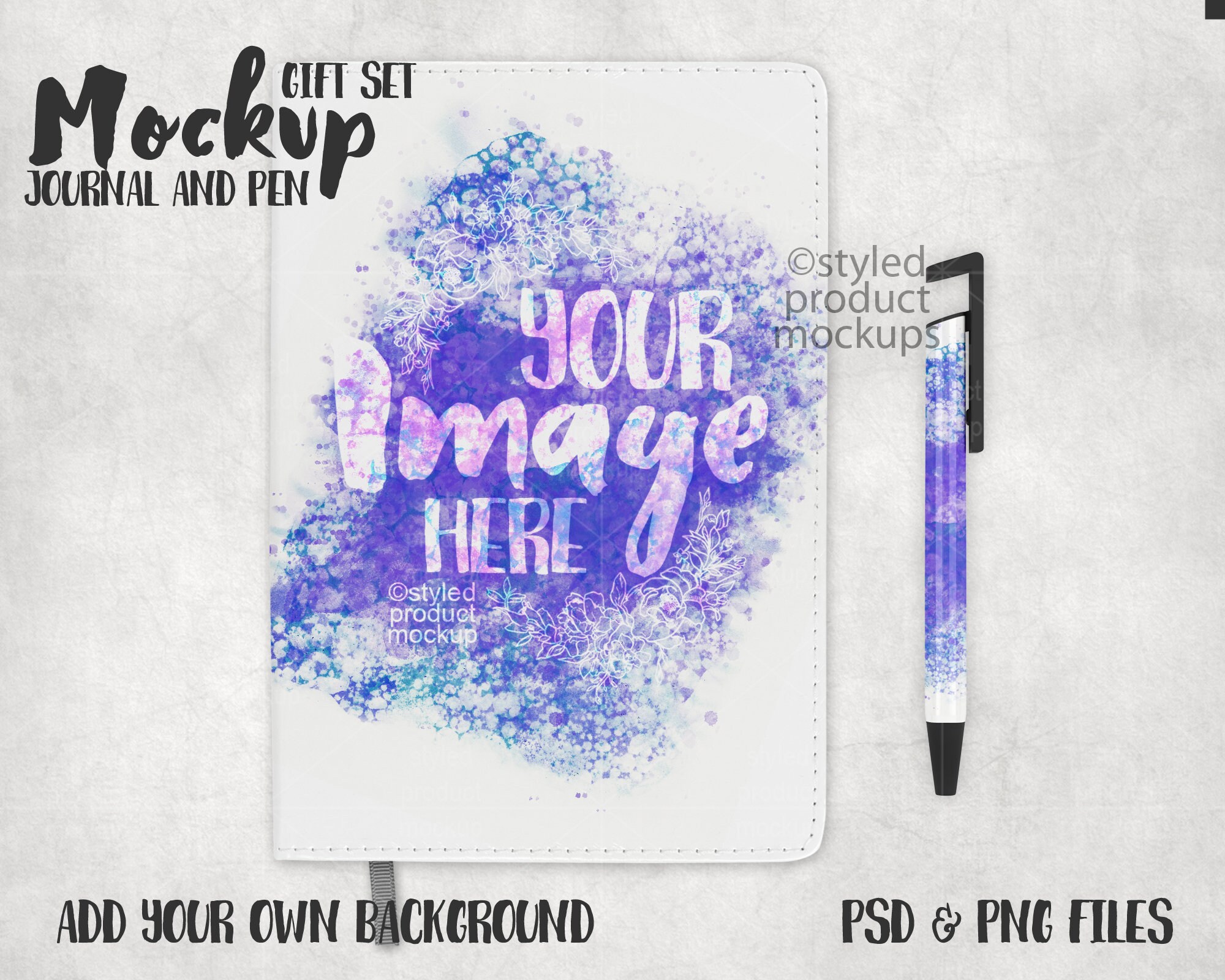 Dye Sublimation Leather Journal and Pen Set Mockup Add Your - Etsy