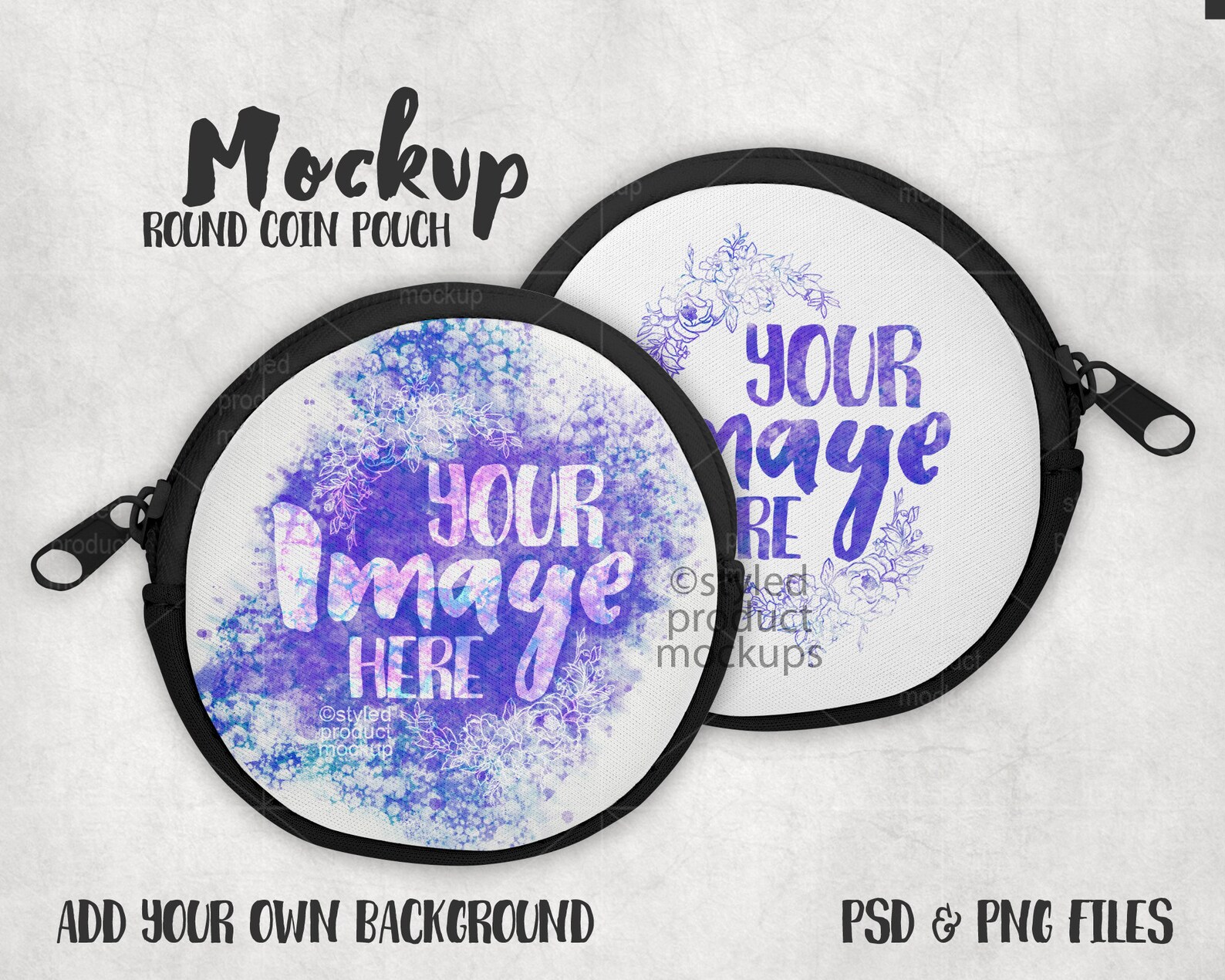 Dye Sublimation Round Coin Pouch Mockup Add Your Own Image - Etsy