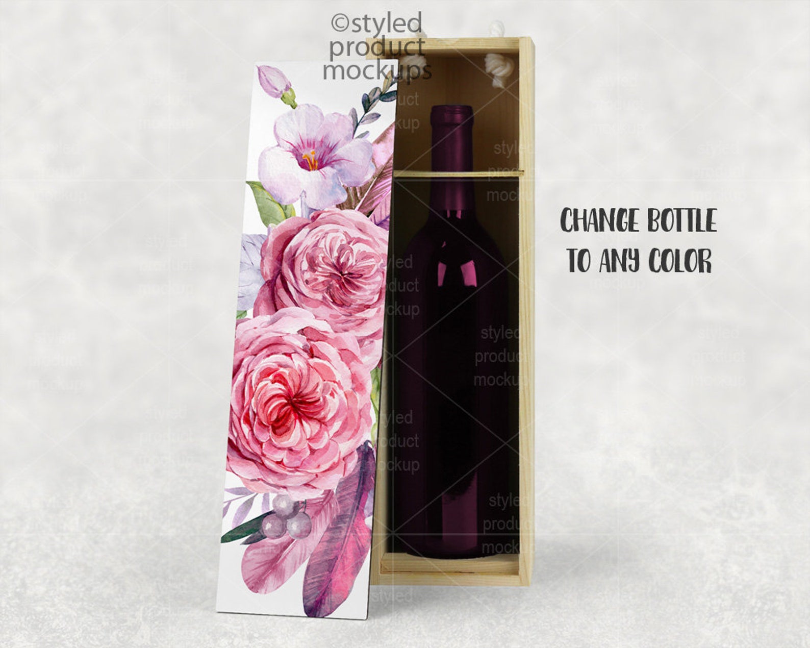Dye Sublimation Natural Wood Wine Box Mockup Bundle | Add Your Own ...