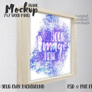 Dye Sublimation Wood 7x7 Inch Square Inset Photo Frame Mockup | Add ...