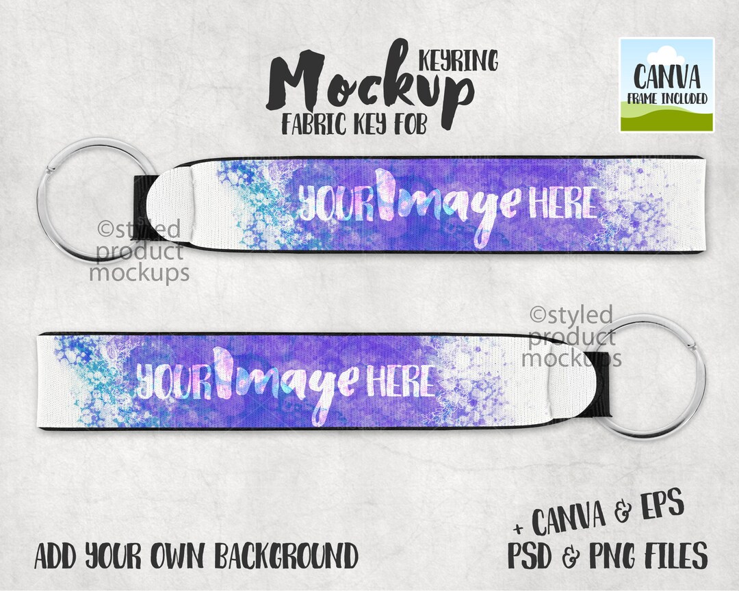 Dye Sublimation Fabric Key Fob Mockup Add Your Own Image and Background ...