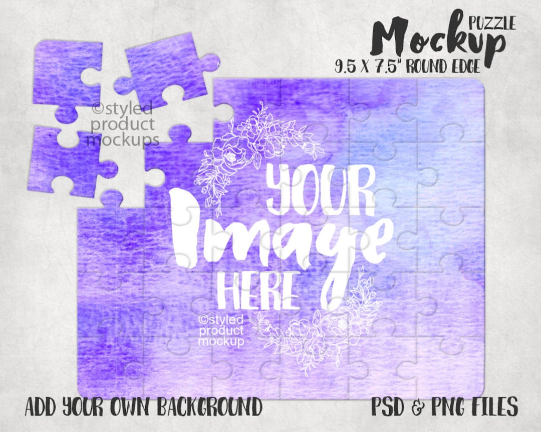 Sublimation 30 Piece Puzzle With Round Ends Mockup Template | Add Your ...