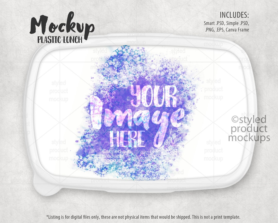 Dye Sublimation Plastic Lunch Container Mockup | Add Your Own Image and ...