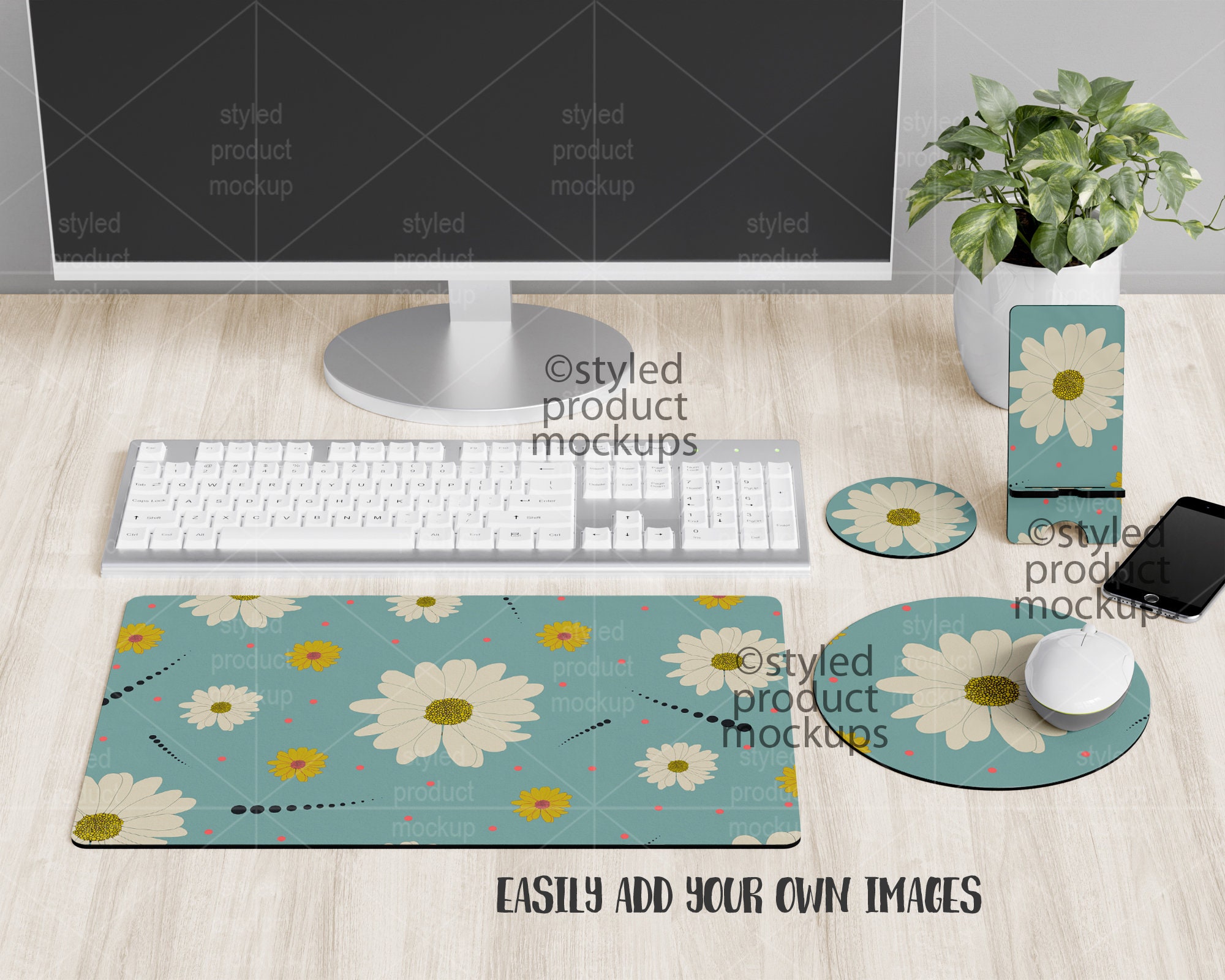 Dye Sublimation Computer Desk Set Mockup | Add Your Own Image - Etsy