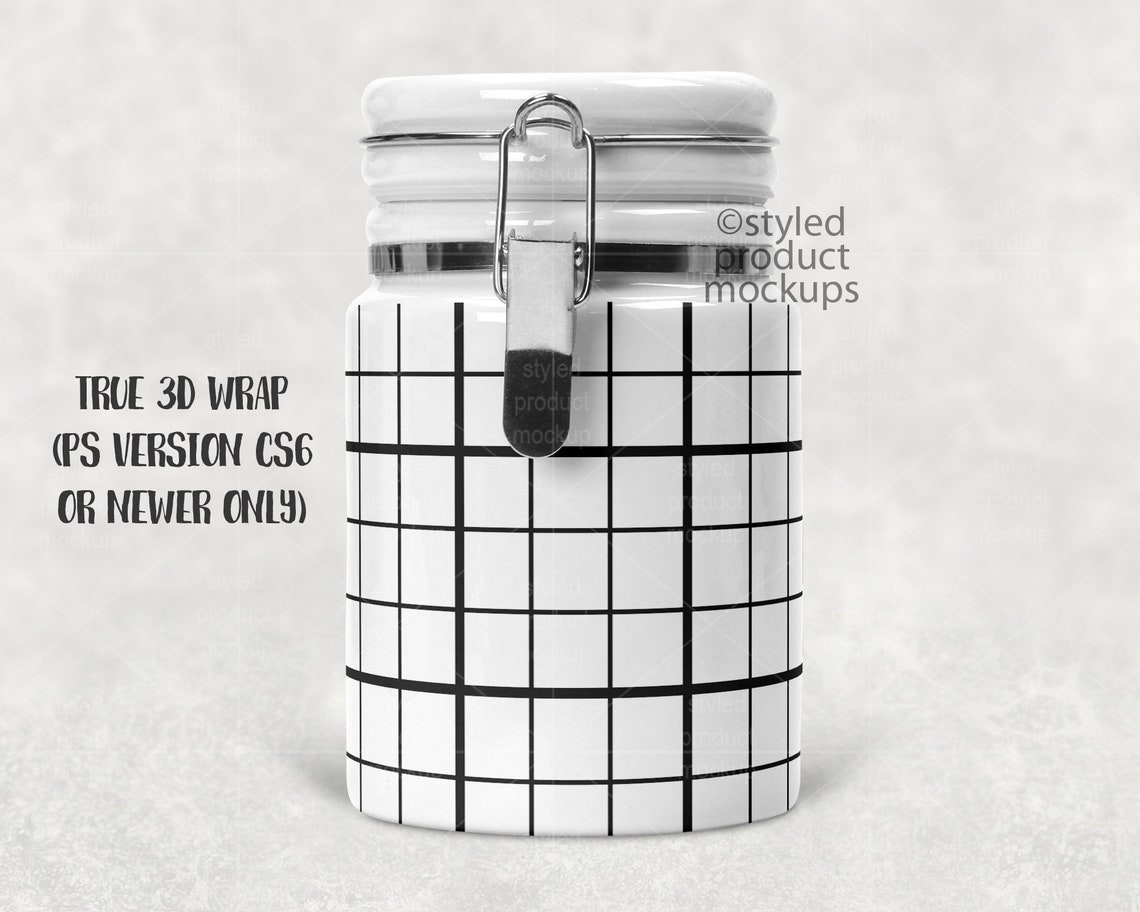 Dye Sublimation Small Ceramic Canister With Flip Top Mockup - Etsy