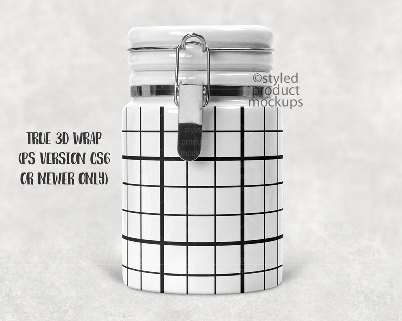 Dye Sublimation Small Ceramic Canister With Flip Top Mockup - Etsy