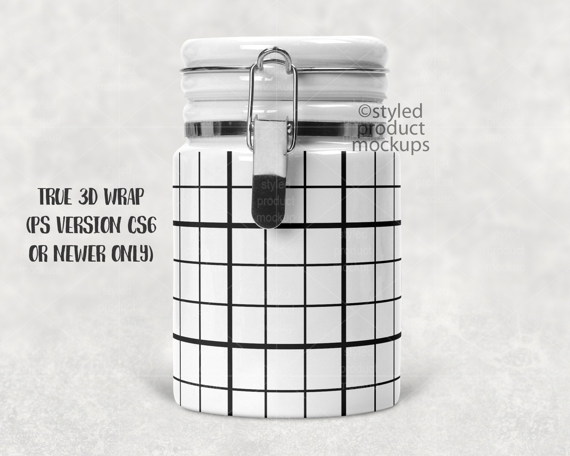Dye Sublimation Small Ceramic Canister With Flip Top Mockup | Add Your ...