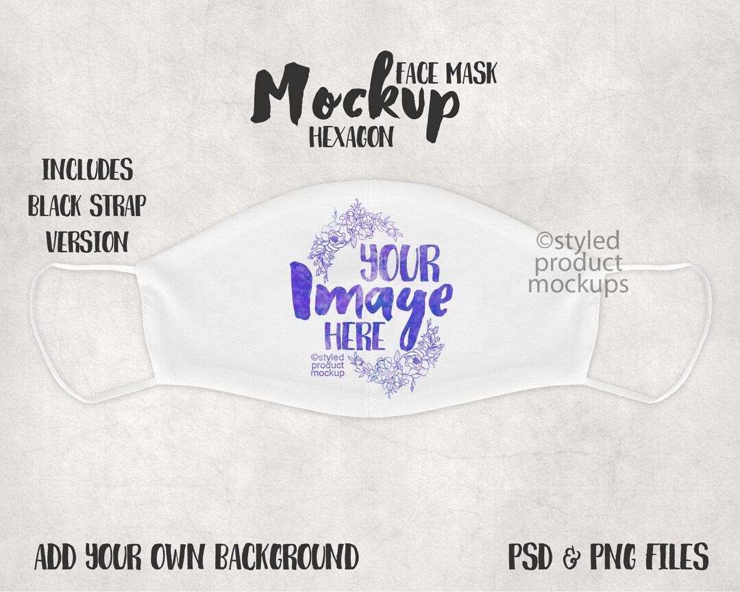 Dye Sublimation Hexagon Face Mask Mockup | Add Your Own Image and ...