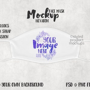 Dye Sublimation Hexagon Face Mask Mockup | Add Your Own Image and ...
