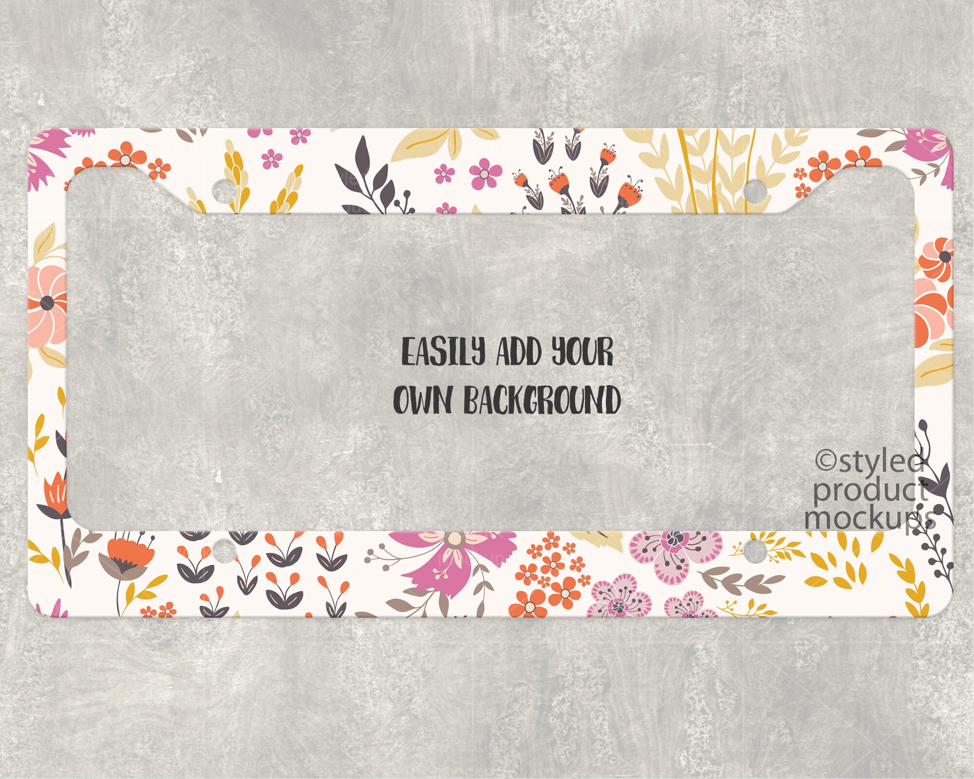 Dye Sublimation Car License Plate Frame Mockup Add Your Own - Etsy