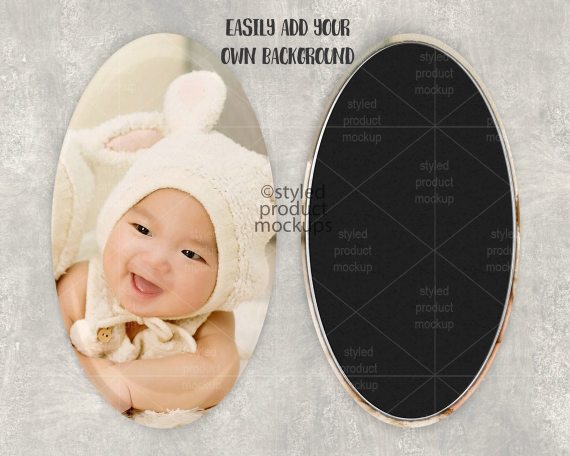 Oval Magnet Back Button Vertical Mockup Add Your Own Image - Etsy