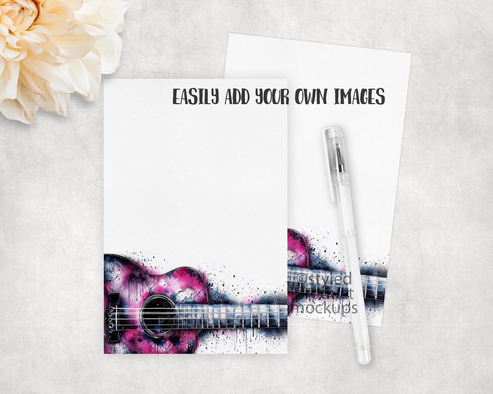 4x6 Paper Notepad Mockup | Add Your Own Image and Background - Etsy