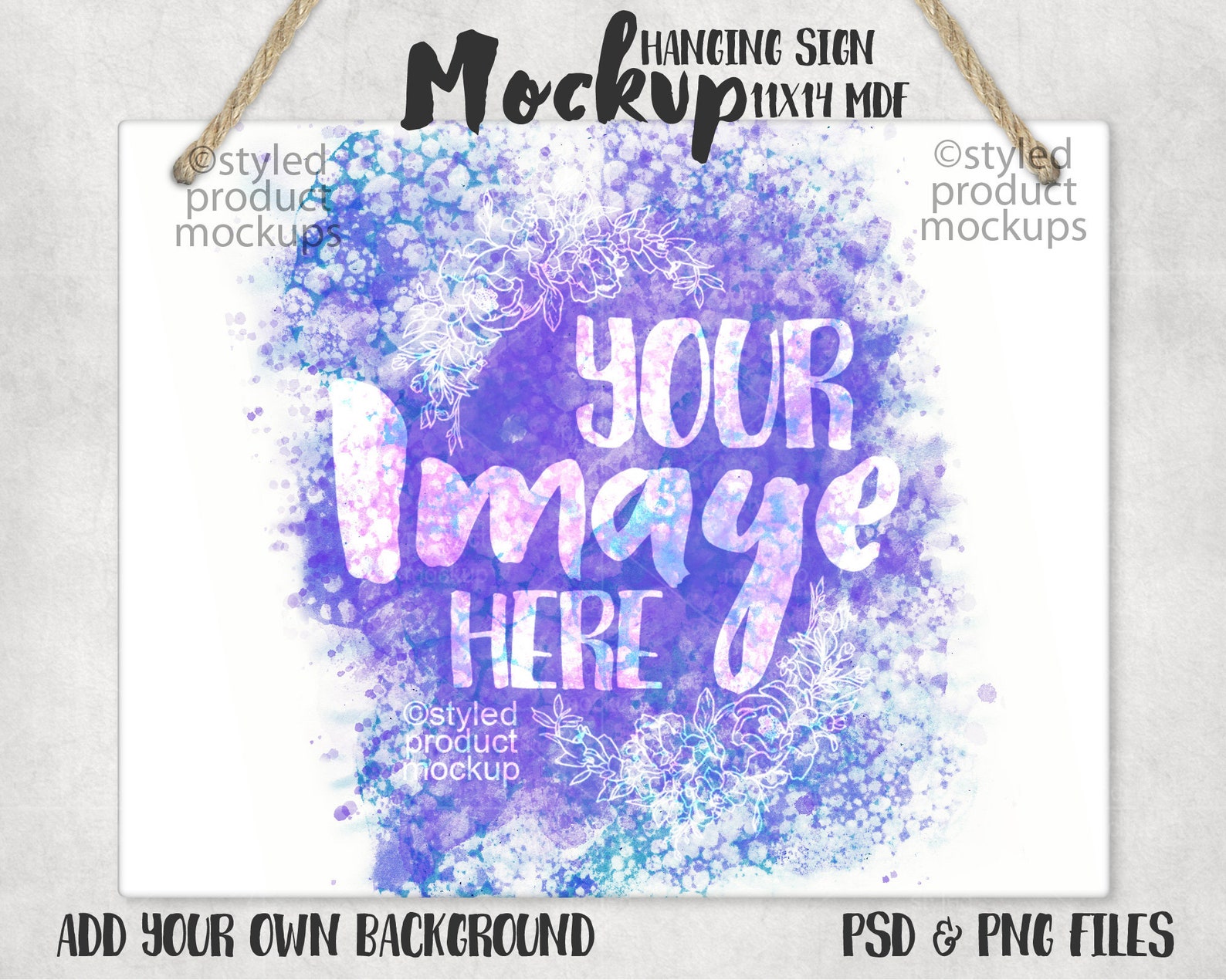 Dye Sublimation 11x14 MDF Hanging Sign Mockup Add Your Own - Etsy