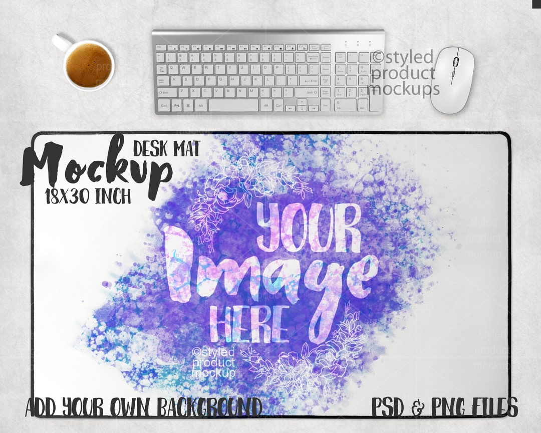 Dye Sublimation 18x30 Inch Gaming Desk Mat With Black Edge Mockup | Add ...