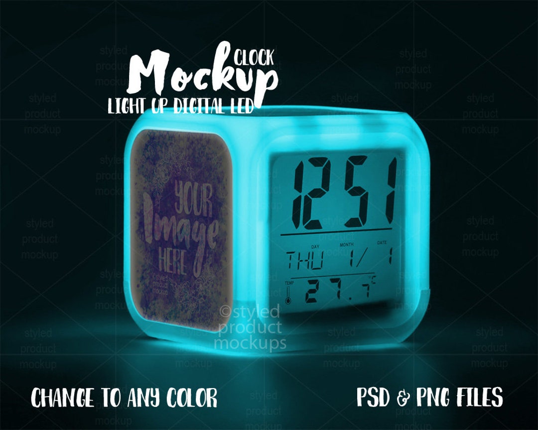 Dye Sublimation LED Light up Digital Alarm Clock Glowing View - Etsy