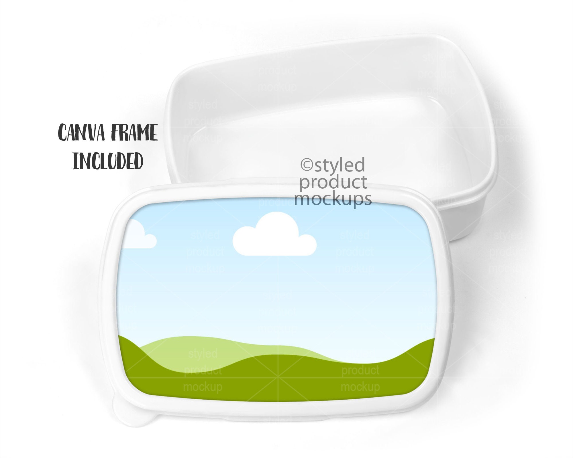 Dye Sublimation Plastic Lunch Box Mockup Add Your Own Image - Etsy ...
