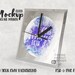 Dye Sublimation Square Glass Mirror Clock Mockup | Add Your Own Image ...