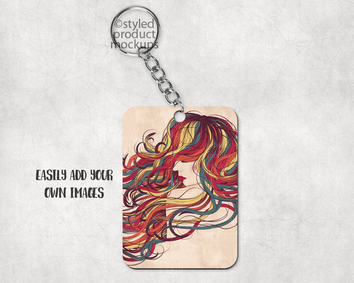 Rectangle Hard Board MDF Sublimation Keychain Mockup Template - Etsy