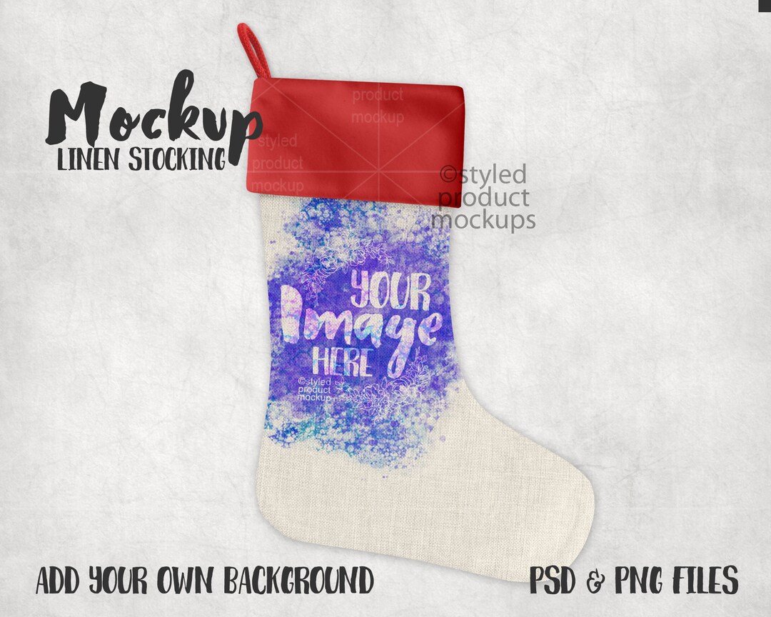 Dye Sublimation Christmas Stocking With Linen Bottom and Solid Color ...