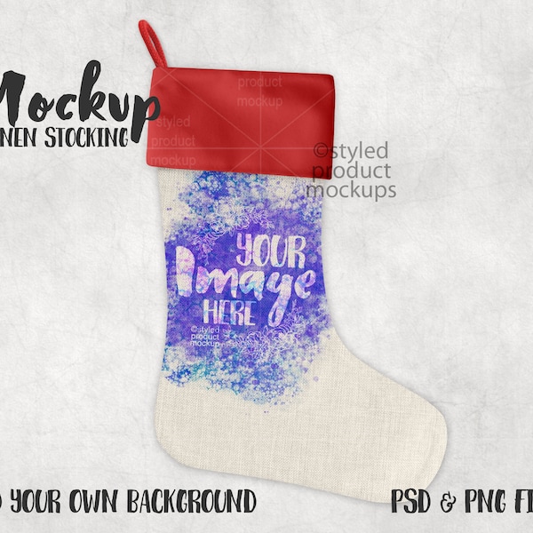 Linen Stocking Mockup - Etsy