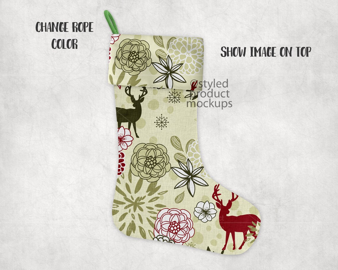 Dye Sublimation Christmas Stocking With Linen Bottom and Solid - Etsy