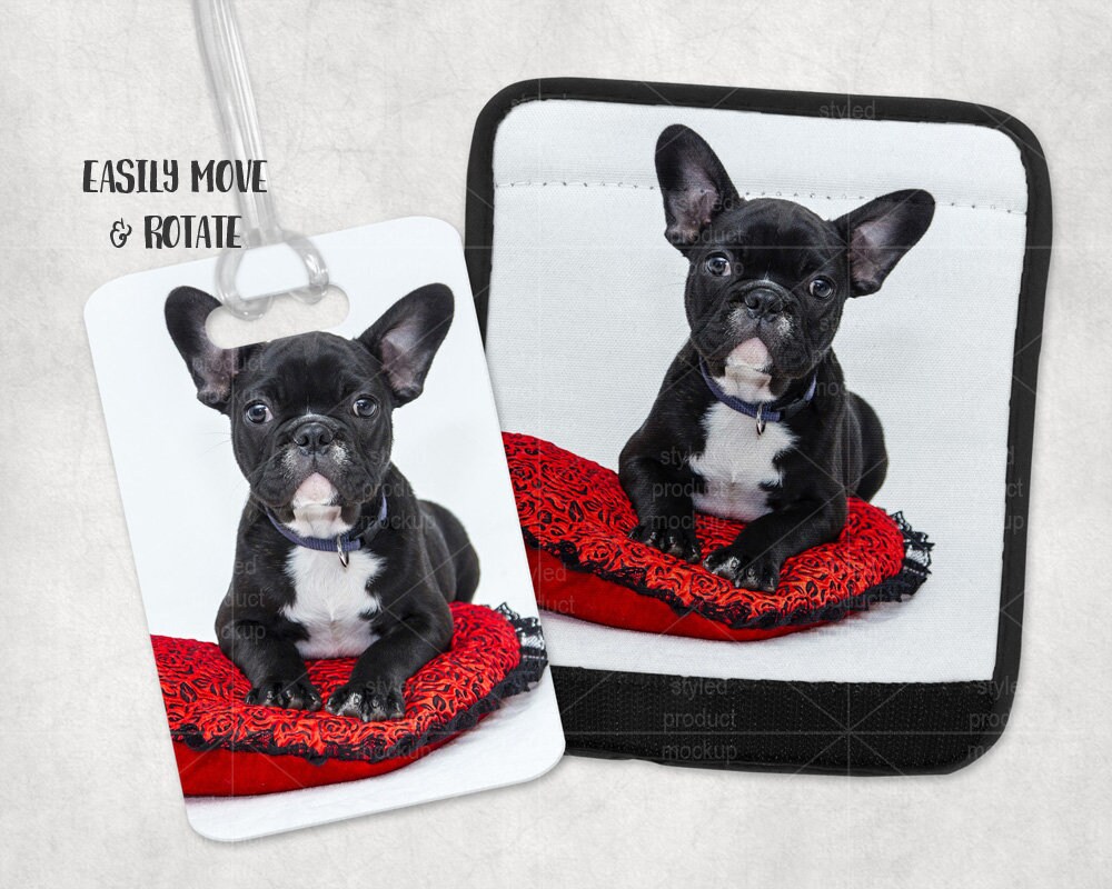 Sublimation rectangle luggage tag and wrap mockup template | Etsy