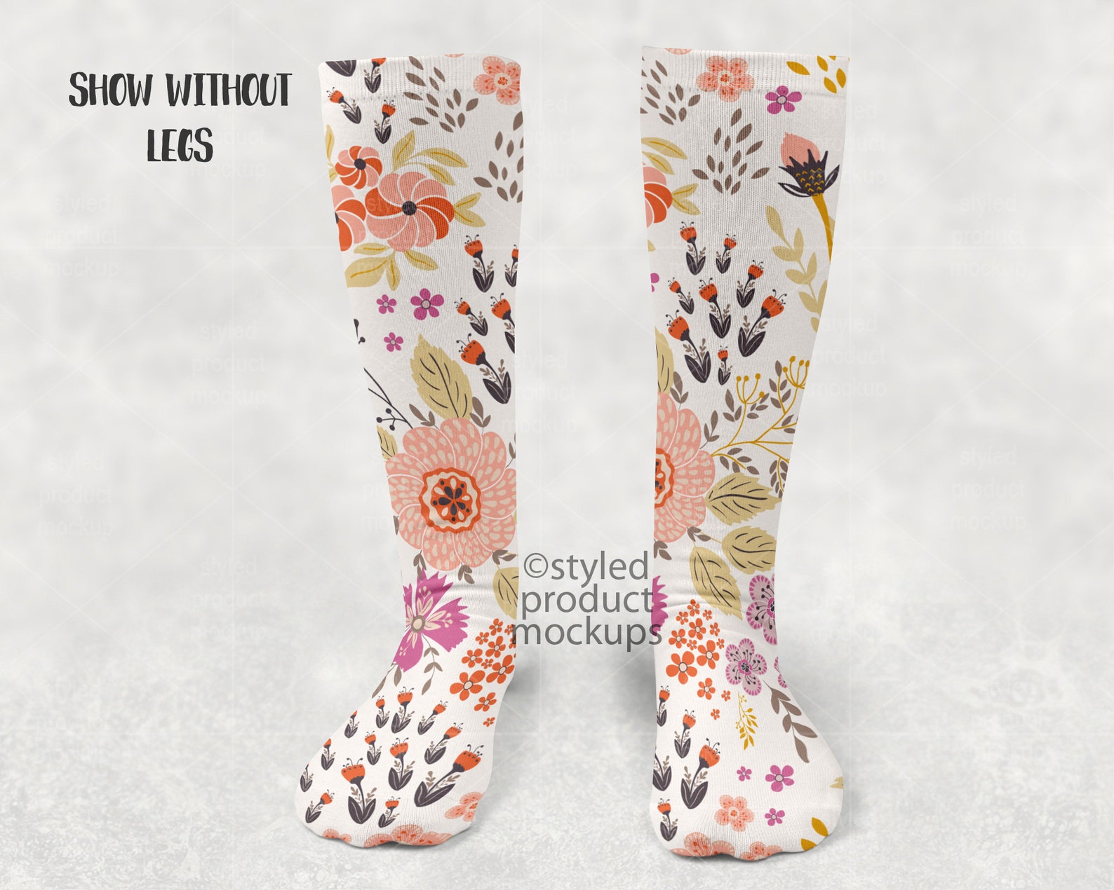 Dye Sublimation Knee High Sock on Foot Mockup Add Your Own | Etsy