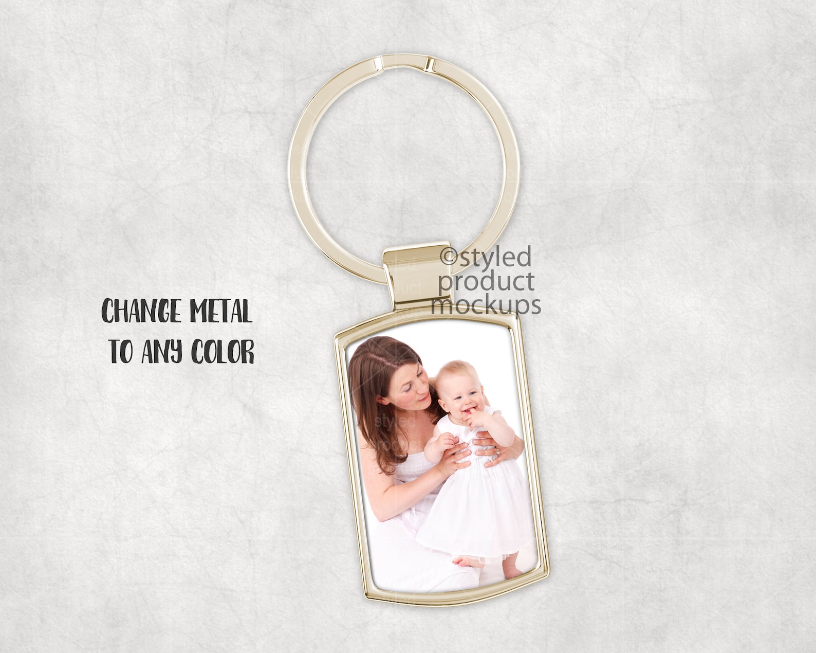 Dye Sublimation Metal Rectangle Keychain Mockup Add Your Own - Etsy