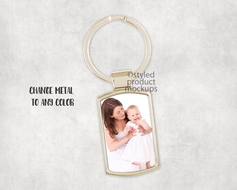Dye Sublimation Metal Rectangle Keychain Mockup Add Your Own - Etsy