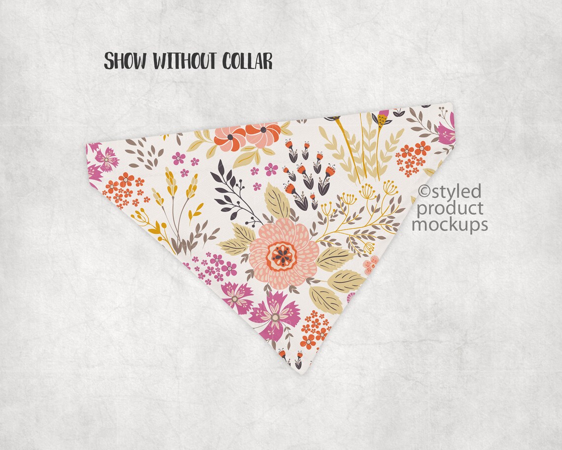 Dye Sublimation Pet Scarf With Collar Mockup | Add Your Own Image and ...